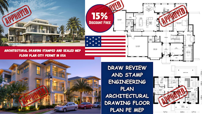 Draw review and stamp engineering plan architectural drawing floor plan ...