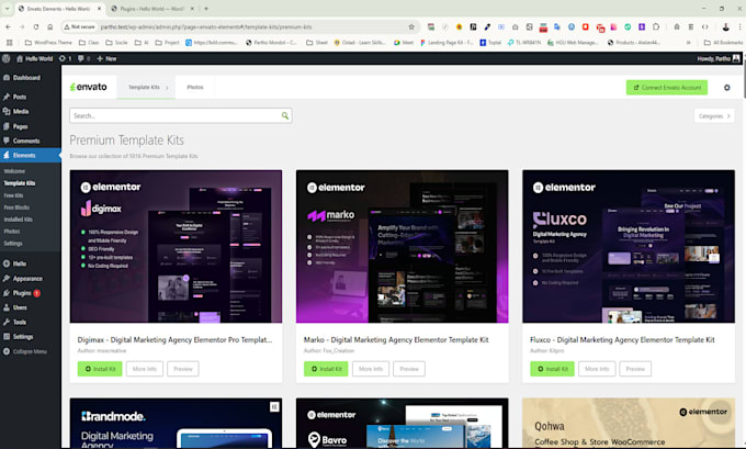 Quickly install the envato element kit, themeforest, wordpress theme, template by Partho_wp | Fiverr