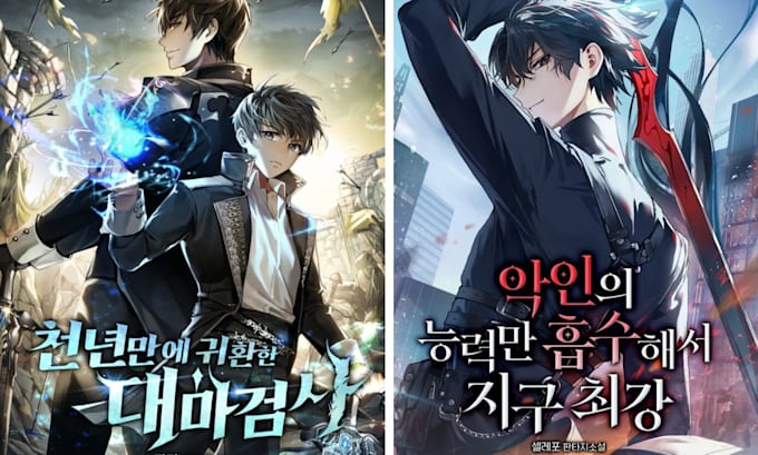 Draw light novel cover anime manga cover webtoon cover art by Solomon ...