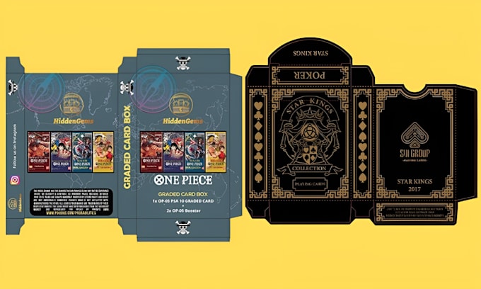 Do printable card game package design playing cards box layout 3d ...
