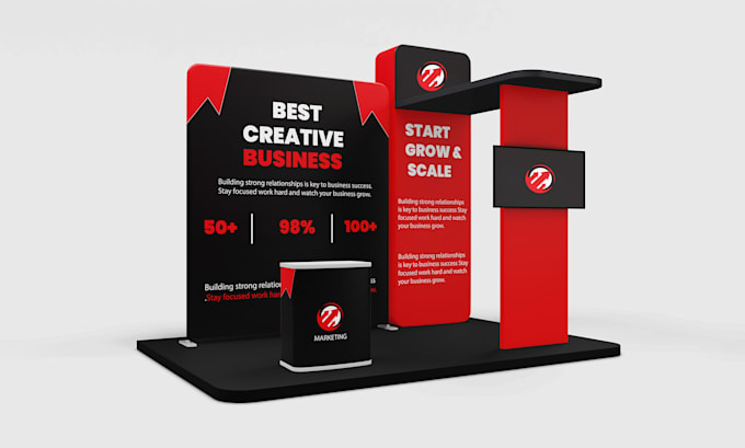 Design trade show booth and backdrop by Laiba_umarr | Fiverr