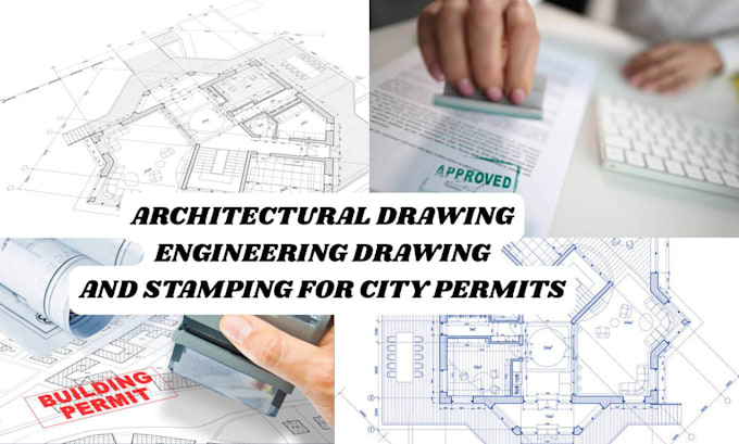 Stamp architectural drawing foundation plan framing plan engineering ...