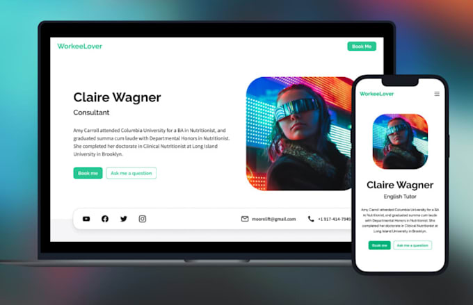 Build a responsive and modern web page with react and tailwind css by Nathanbirhindwa | Fiverr