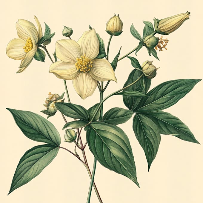 Create a realistic botanical drawing by Julietaowers | Fiverr