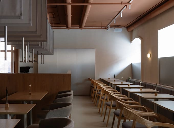 Redesign 3d asian restaurant interior, modern cafe,bar rendering,cgi ...