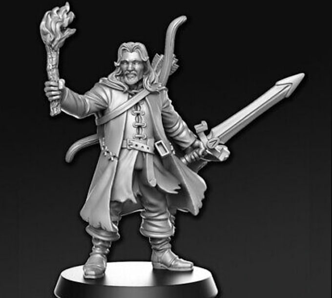 Sculpt 3d dnd miniature, 3d rpg character model, dnd minis for tabletop ...