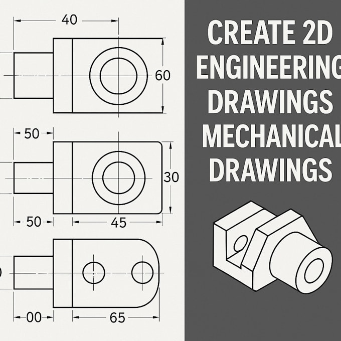 Create 2d engineering drawings, mechanical drawings, technical drawings ...