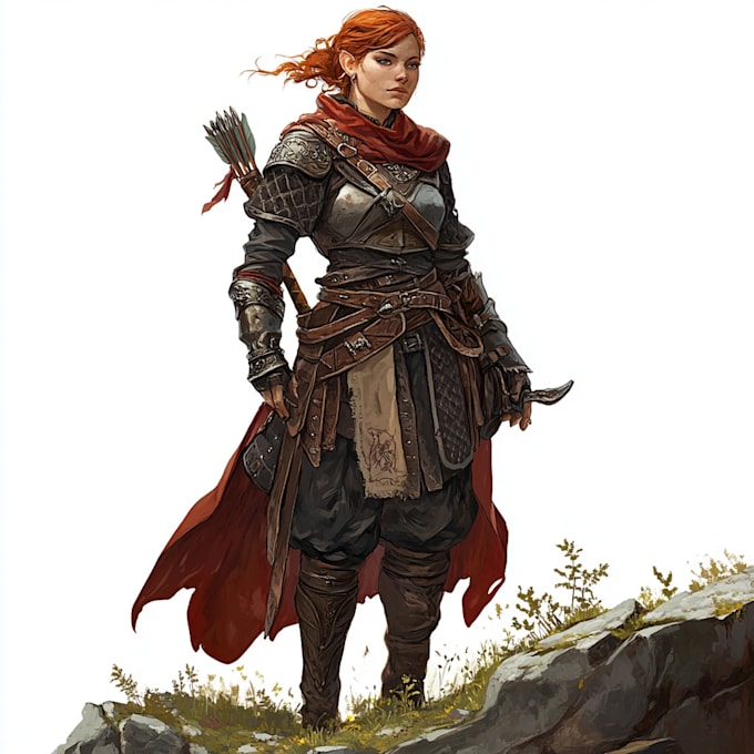 Draw dnd character art, fantasy character illustration or concept art ...