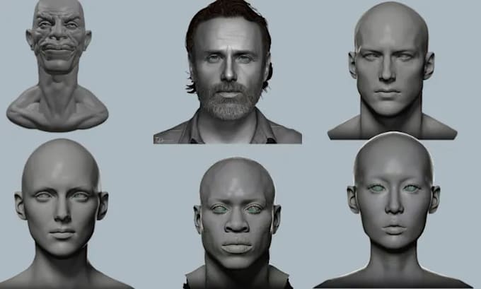 Sculpt realistic 3d head, bust, statues, and 3d face model for 3d ...
