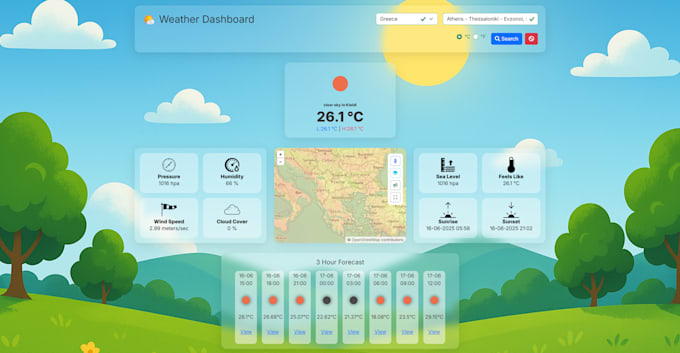 Create a weather dashboard website with live forecast and map layers by ...