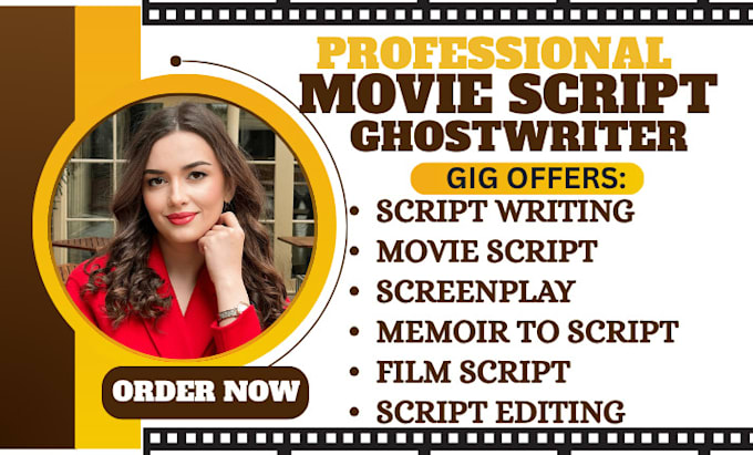 Write blockbuster screenplay, movie script film script, screenwriting tv series by Shirley_john2 ...