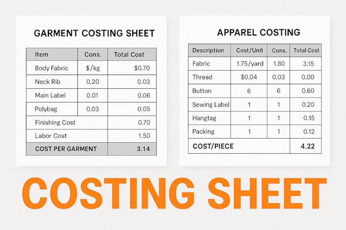 Create apparel costing sheets and factory production plans like a pro ...