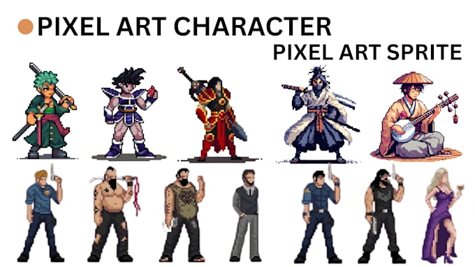 Do 2d pixel art character pixel fnf mod rpg games asset pokemon sprite ...