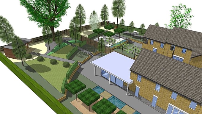 Do landscape design, garden plan, rv park, site plan backyard with ...