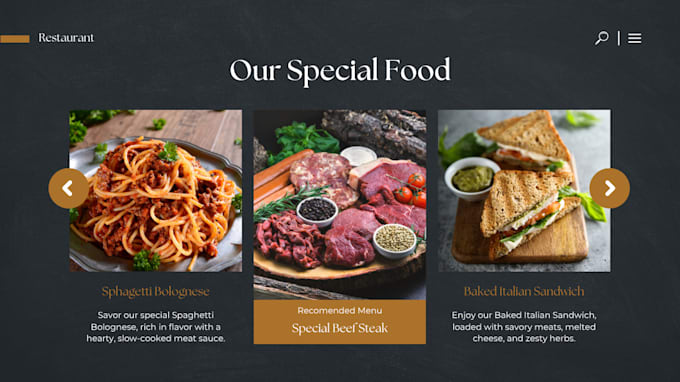 Develop wordpress restaurant website with menu design by Seemab_naaz ...