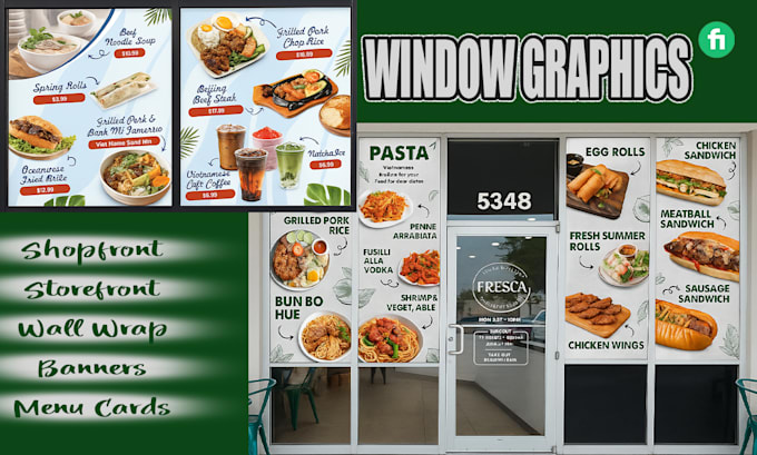 Design professional storefront window graphics, shopfront signage and ...