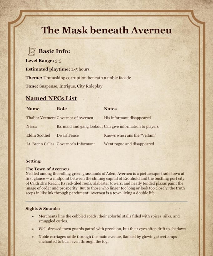 Write your dnd character backstory and custom one shot adventures for ...