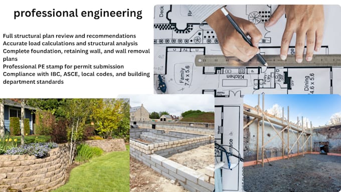 Design, review, and pe stamp load bearing, foundation, and retaining ...