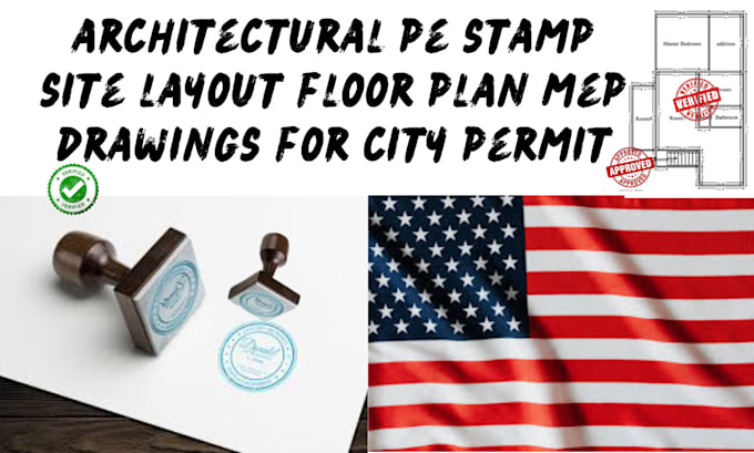 Do architectural pe stamp, site layout, floor plan, mep drawings for city permit by Archy_dan ...