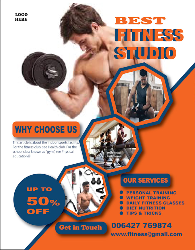 Provide gym poster, fitness, body build poster, modern gym flyer design ...