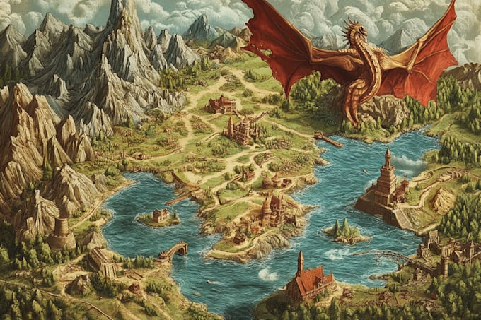 Draw event, tourist, and fantasy map illustration by Francisrice41 | Fiverr