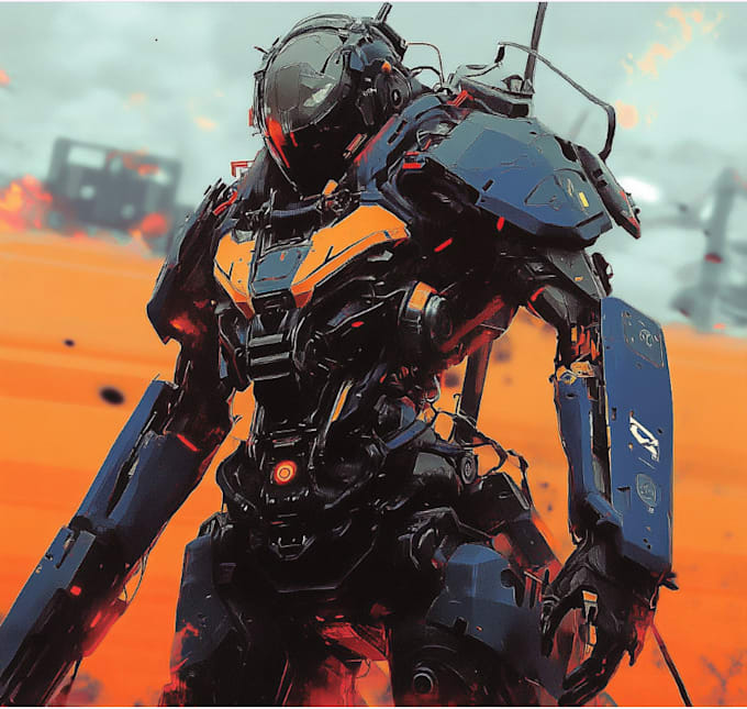 Draw sci fi , cyberpunk , mecha, fantasy character design by Emmeulen ...