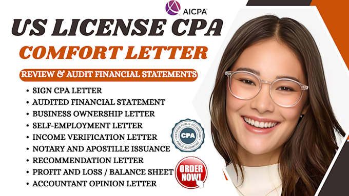 Do us cpa comfort letter, cpa verification letter, business ownership ...