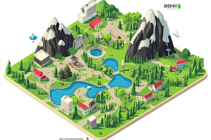 Make isometric event map vector festival maps illustrations by ...