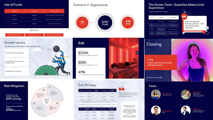 Design powerpoint presentation investor pitch deck visually and ...