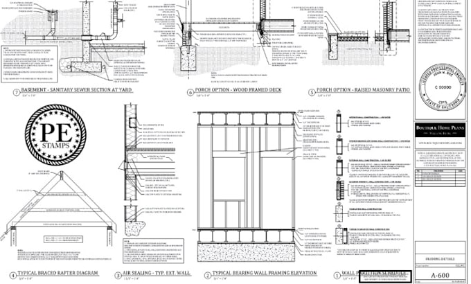 Licensed architectural permit drawings, floor plan, framing plan, mep ...