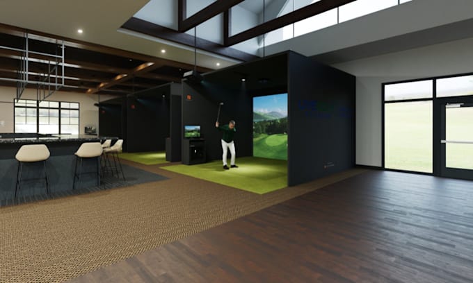 3d virtual golf simulator,indoor golf design,house simulator,8k ...