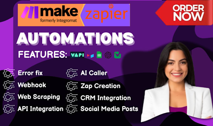 Build custom make com automations zapier zaps and other integrations by Paulson_okon | Fiverr
