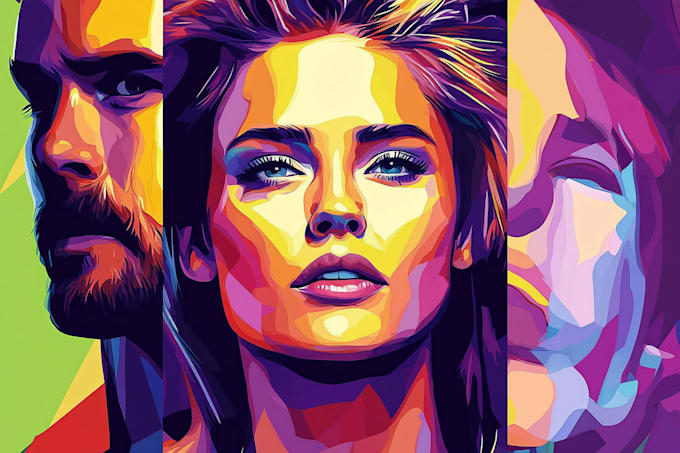 Make a beautiful wpap pop art portrait by Milauagne | Fiverr