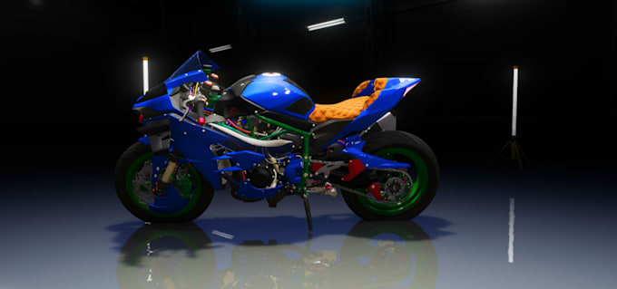 Mod3d realistic sportbike, sci fi bike, dnd motorcycle, kawasaki model ...