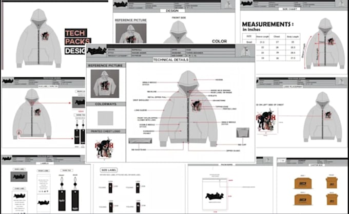 Create apparel tech packs with spec sheet, flat sketch, and colorway ...