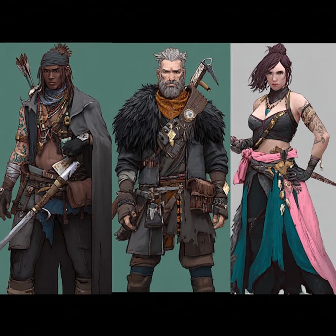 Draw professional character design and concept art by Chileneid | Fiverr