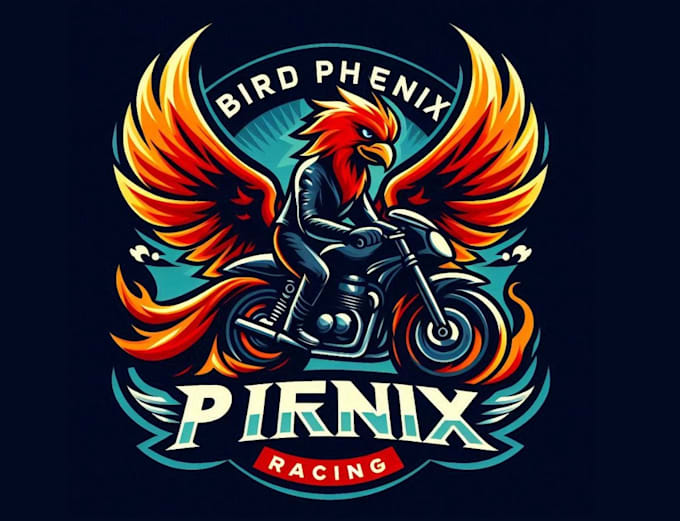 Design bird phoenix biker racing mascot logo by Livachou | Fiverr
