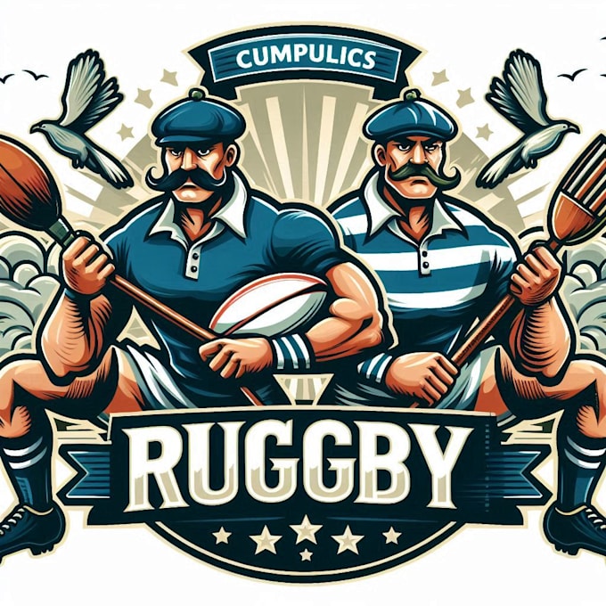 Design high quality vintage cartoon rugby team logo with unlimited ...
