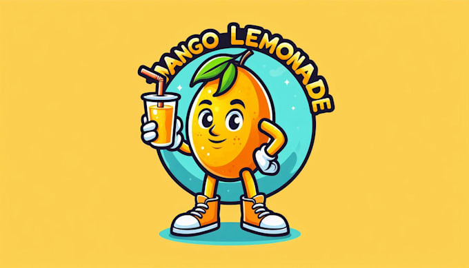 Create mango lemonade juice mascot logo for you with my on creativity ...