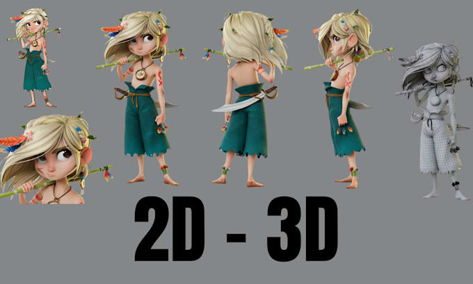 Convert 2d image drawing or photo to custom 3d character stl model for ...