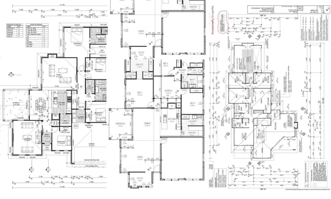 Draft autocad 2d architectural blueprint floor plan drawing elevation house plan by Krystal ...