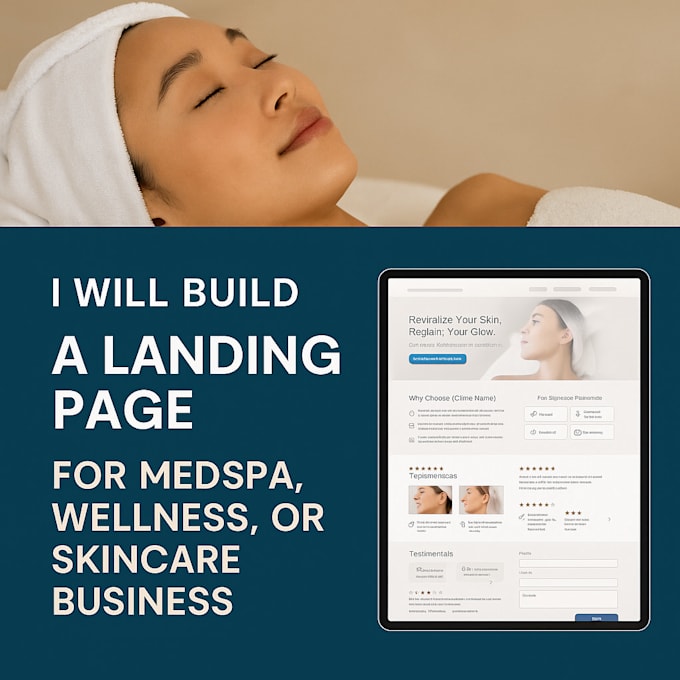 Build high converting medical spa, wellness, or skincare landing page website by Ahnikea | Fiverr
