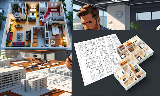 Design 2d,3d floor plan rendering in autocad, chief architect and ...