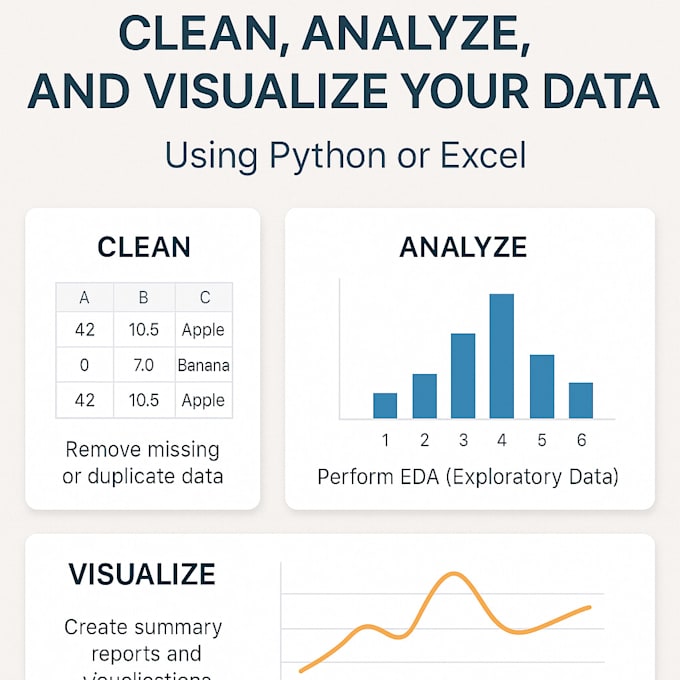 Clean, analyze, and visualize your data using python or excel by Deepanshu011001 | Fiverr