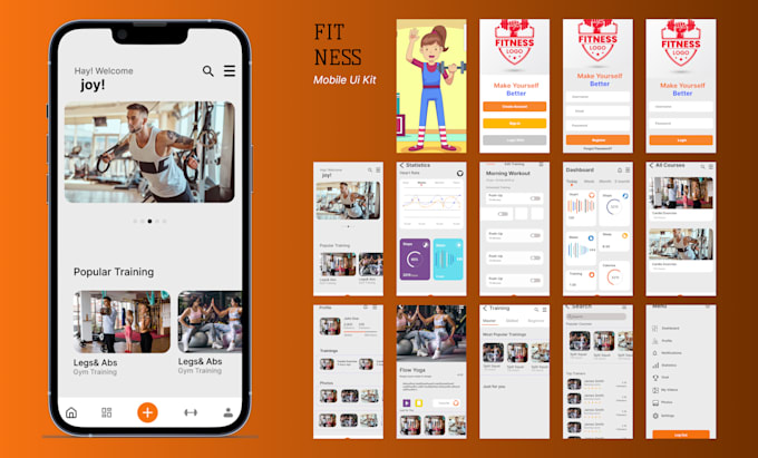 Mobile app ui for fitness or wellness apps by Uxbyjoy | Fiverr
