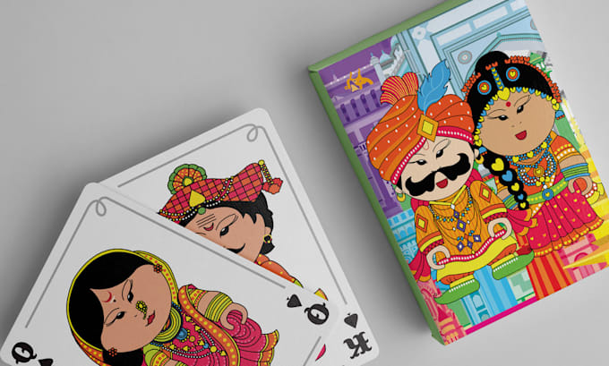Create unique card game design 52 playing card deck poker card box ...