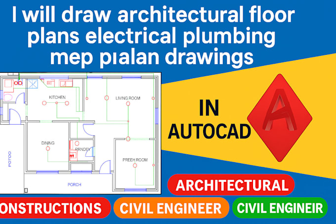 Draw architectural mep drawing, electrical drawings, plumbing, hvac drawing by Nathandanielle ...