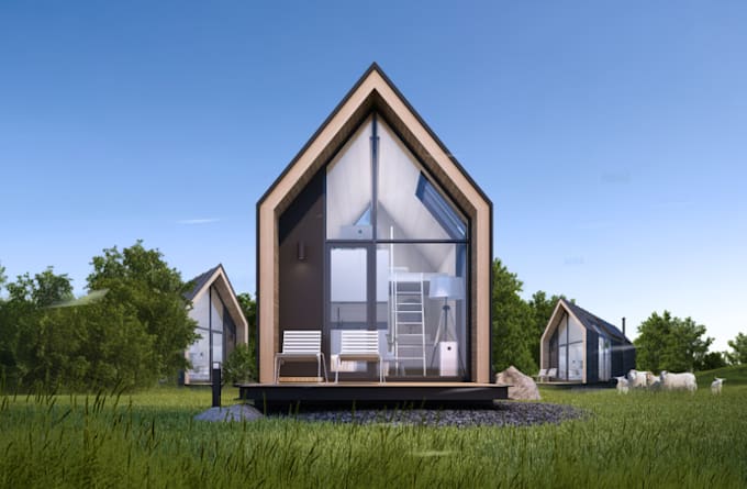 Design 3d forest house,landscape,tiny house rendering,cgi cabin,lumion 3d render by Moneylly ...
