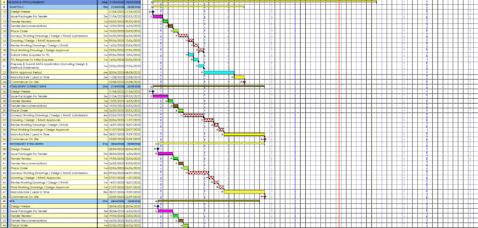 Create construction programmes for tender and construction projects by ...