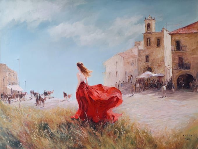 Paint a beautiful custom oil painting on canvas for you by Zaydelan ...